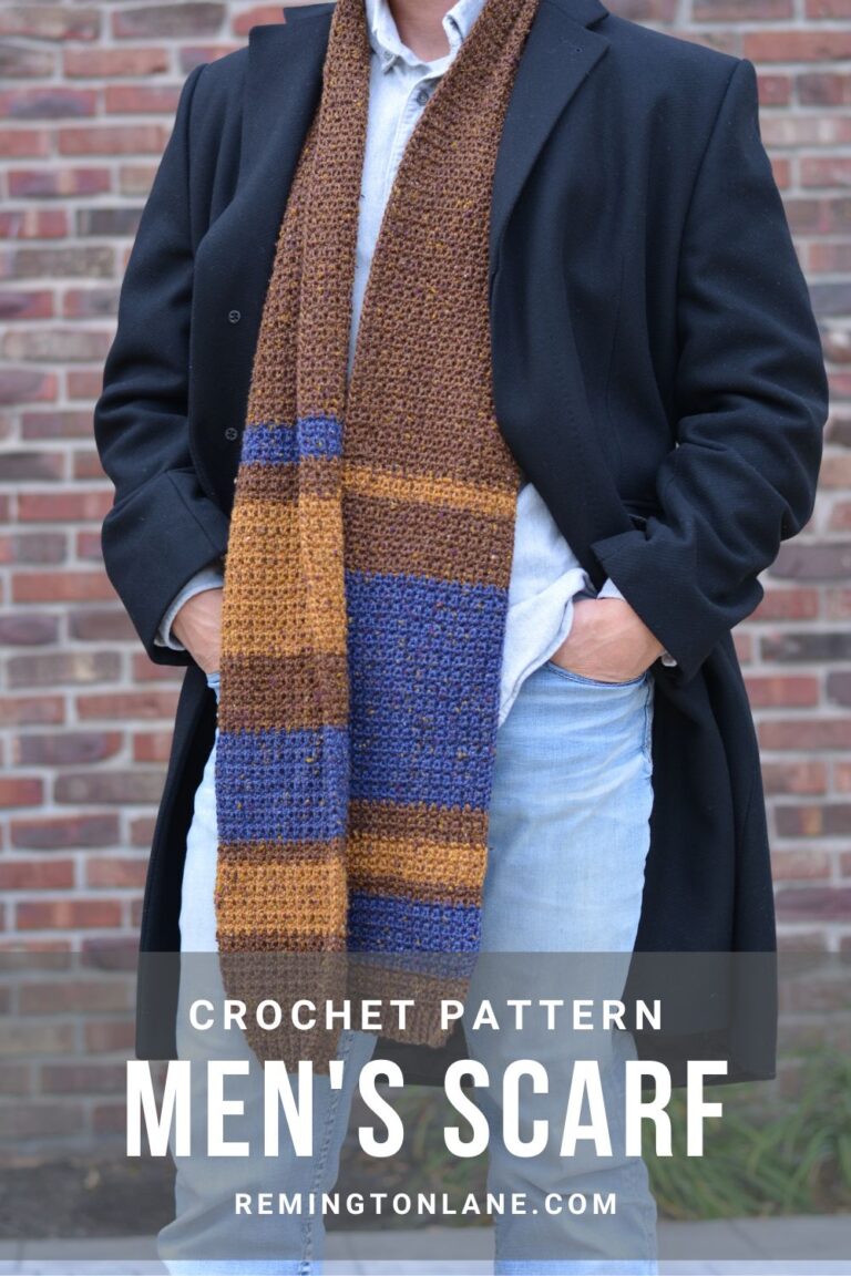 Men's Crochet Scarf Pattern - Winter Color Block Scarf - Remington Lane ...