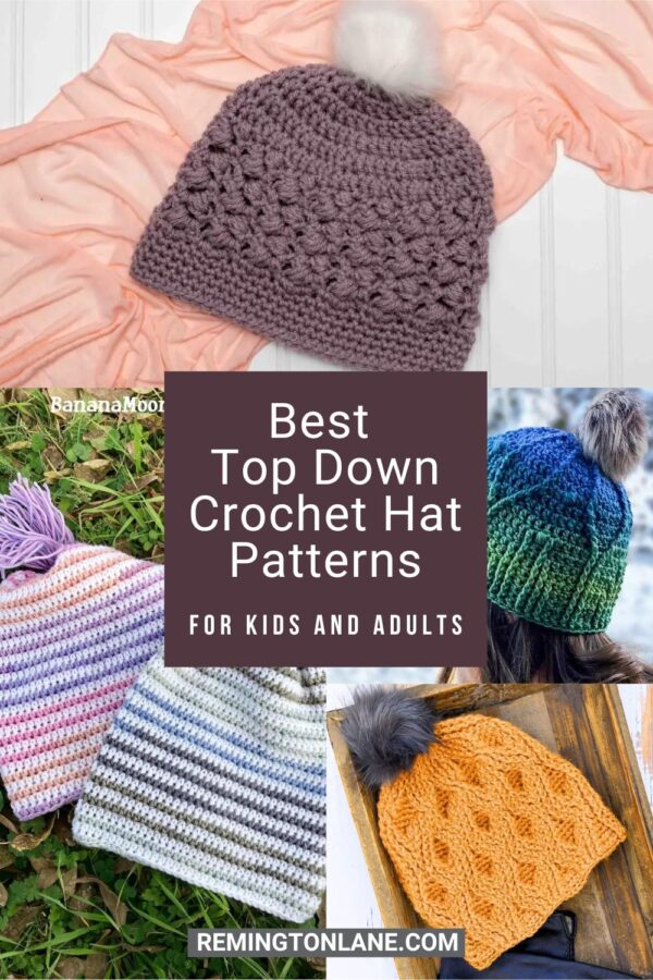 Best Top Down Crochet Hat Patterns - Remington Lane Crochet