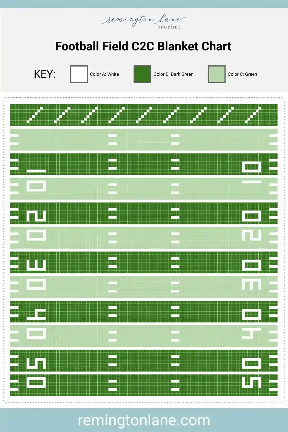 Football Crochet Blanket - Free C2C Crochet Blanket Pattern - Remington ...