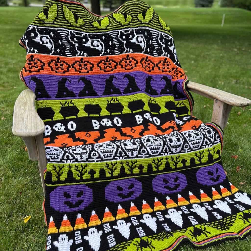 Free CAL - Halloween Mosaic Blanket Pattern - Remington Lane Crochet